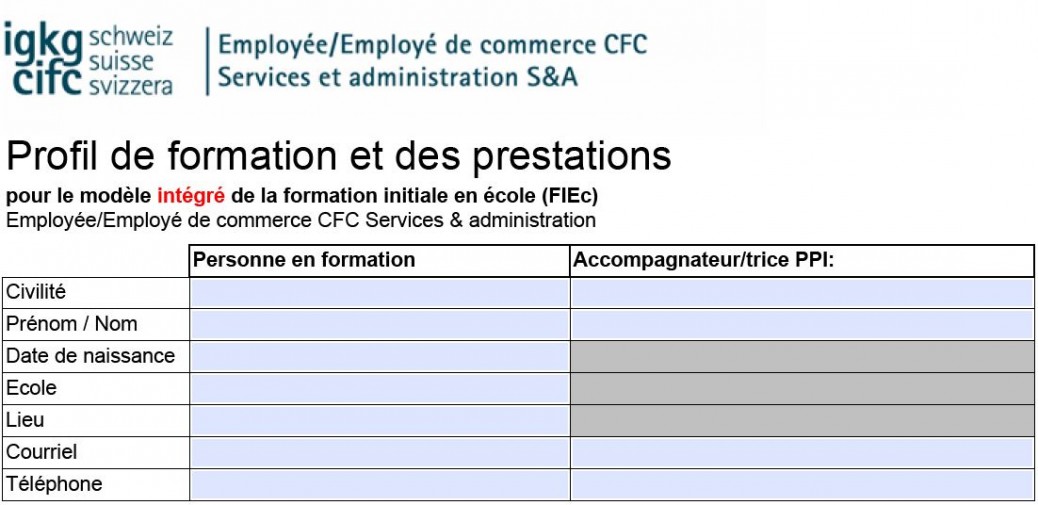 Informations générales sur le PFP – Espace Entreprise